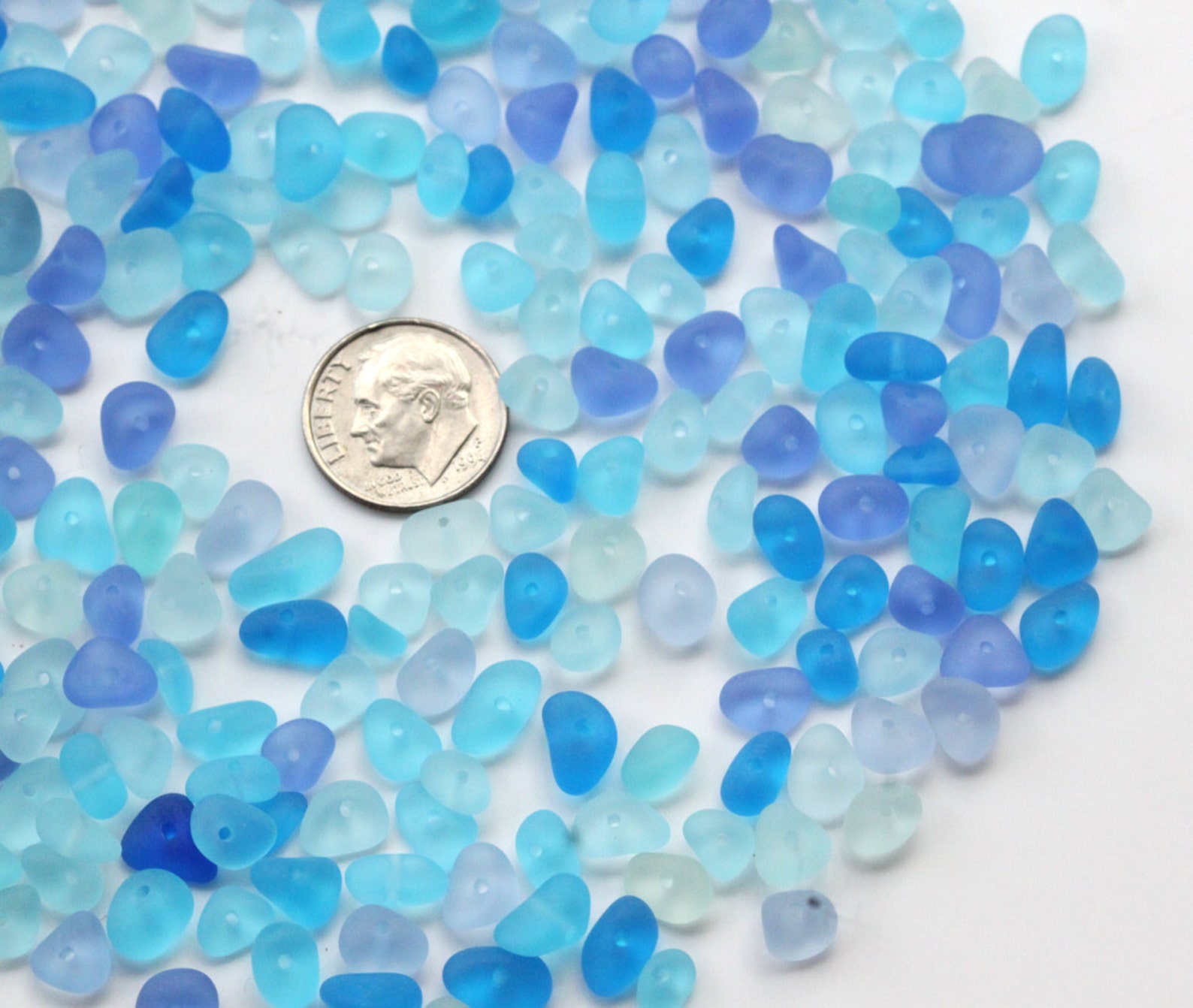 30 Super Tiny Pcs Center Drilled Beach Sea Glass Lot Bulk - Etsy