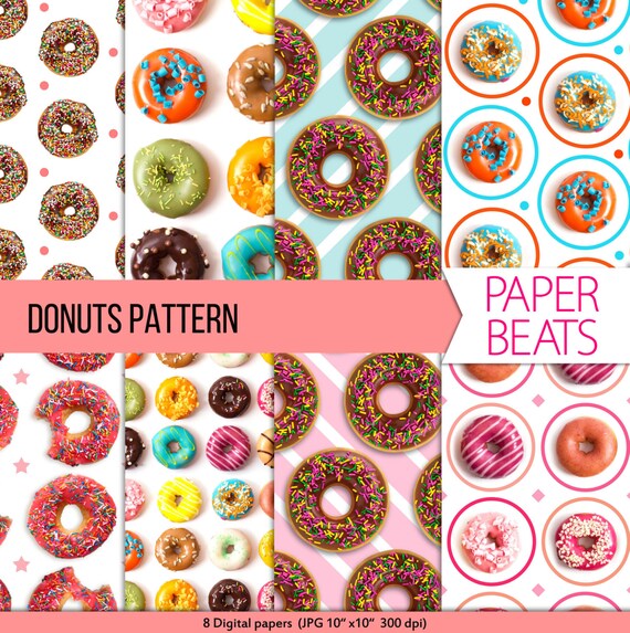 DONUTS PATTERNS Delicious Donuts Patterns Set of | Etsy