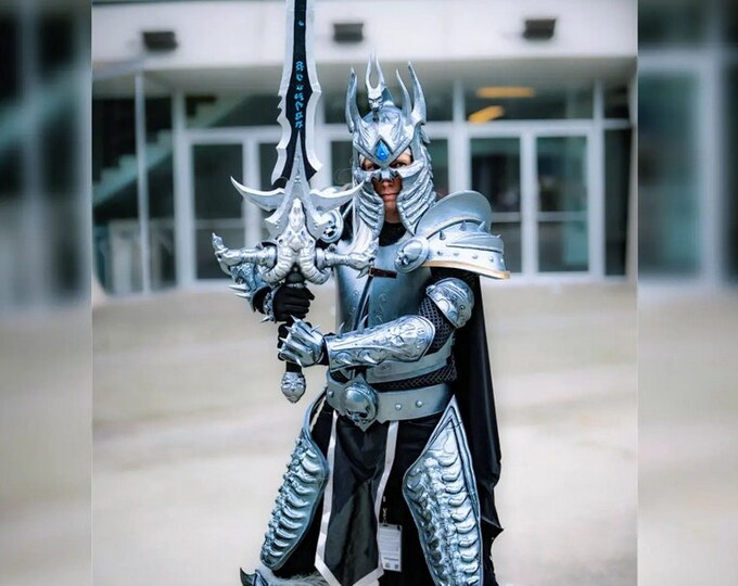 Lich King Costume World of Warcraft Halloween Cosplay Medieval ...