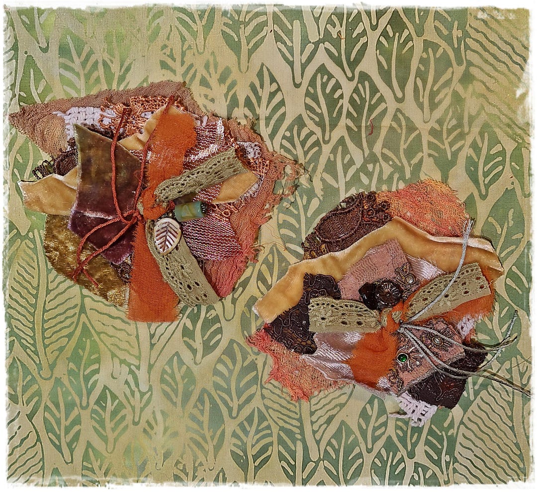 SHABBY SCENTED FALL Collage Appliques - Bohemian Fabric Snippets ...