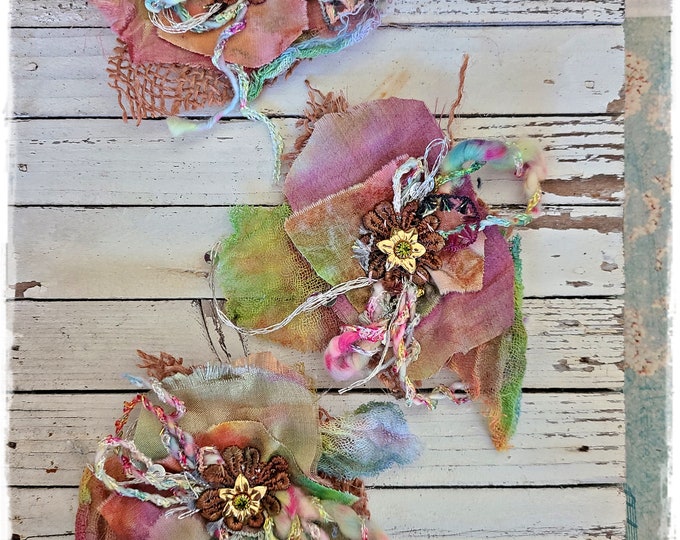 BOHEMIAN COLLAGE APPLIQUES Shabby-chic Fabric Snippets, Tattered ...