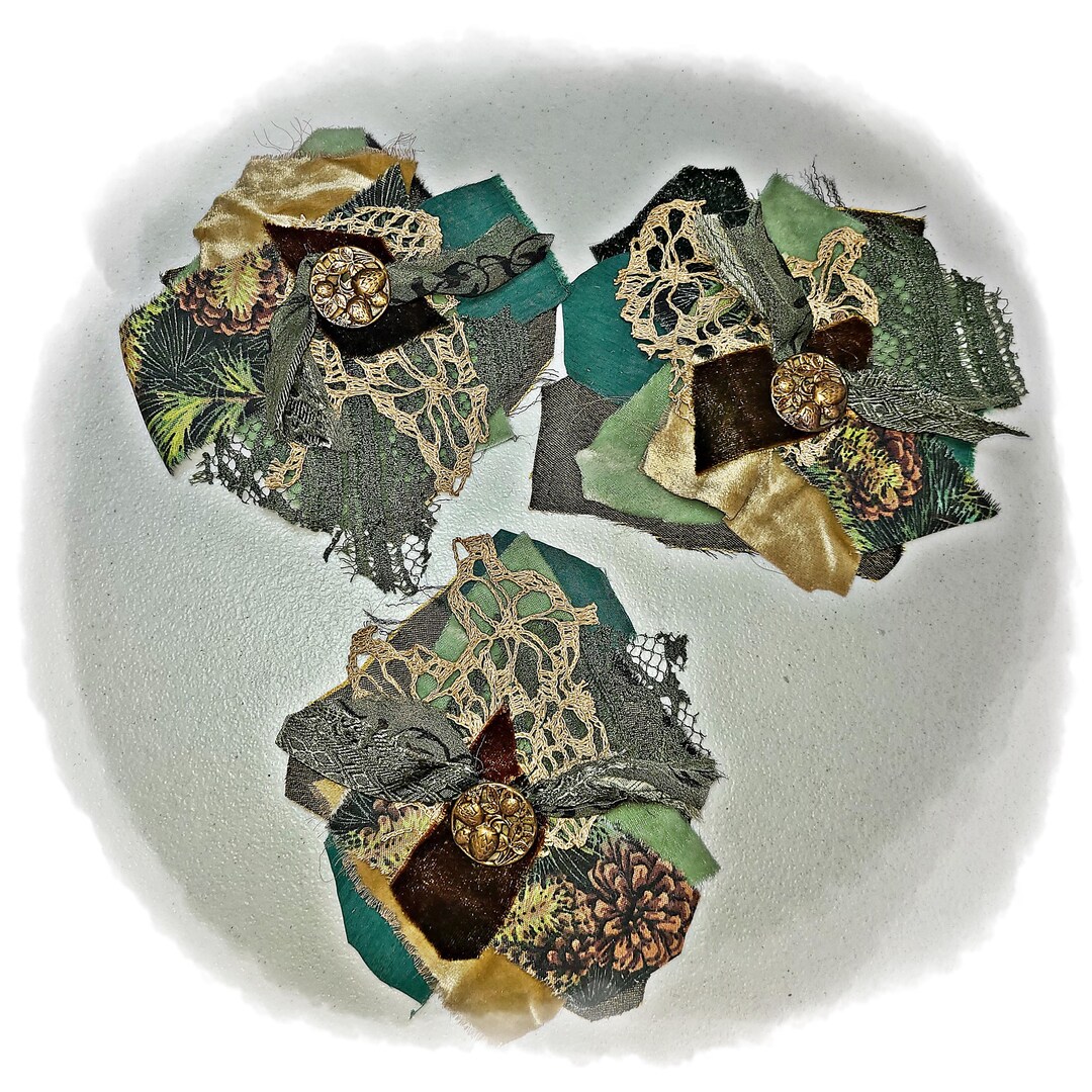 SEASONAL CLUSTERS Collage Appliques - Woodland Fabric Snippets ...