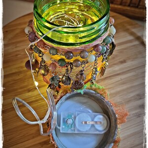 AUTUMN Jeweled Jypsy Jar 021 * Jeweled Glass Mason Jar * Bohemian Bling ...
