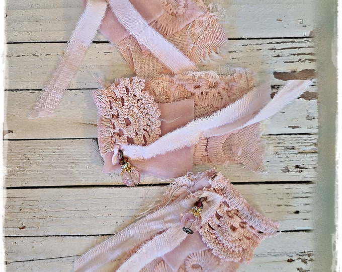BOHEMIAN COLLAGE APPLIQUES - Shabby-chic Fabric Snippets, Tattered ...
