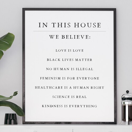 In This House We Believe Art Print Diversity Education - Etsy