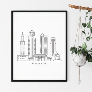 Printable Kansas City Poster, Downloadable Line Art, Minimalist City ...