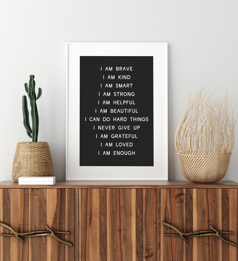 Printable Affirmations Letterboard Quotes, I Am Brave, Kind, Smart ...