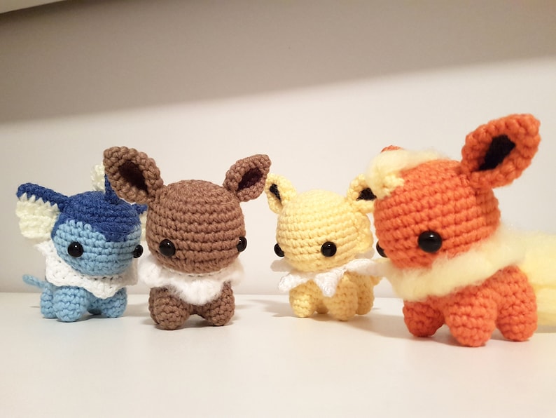 Eeveelution Amigurumi Crochet Plush Eevee Flareon Jolteon | Etsy