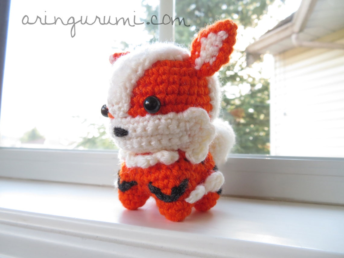 Growlithe arcanine amigurumi crochet plush chibi pokemon | Etsy