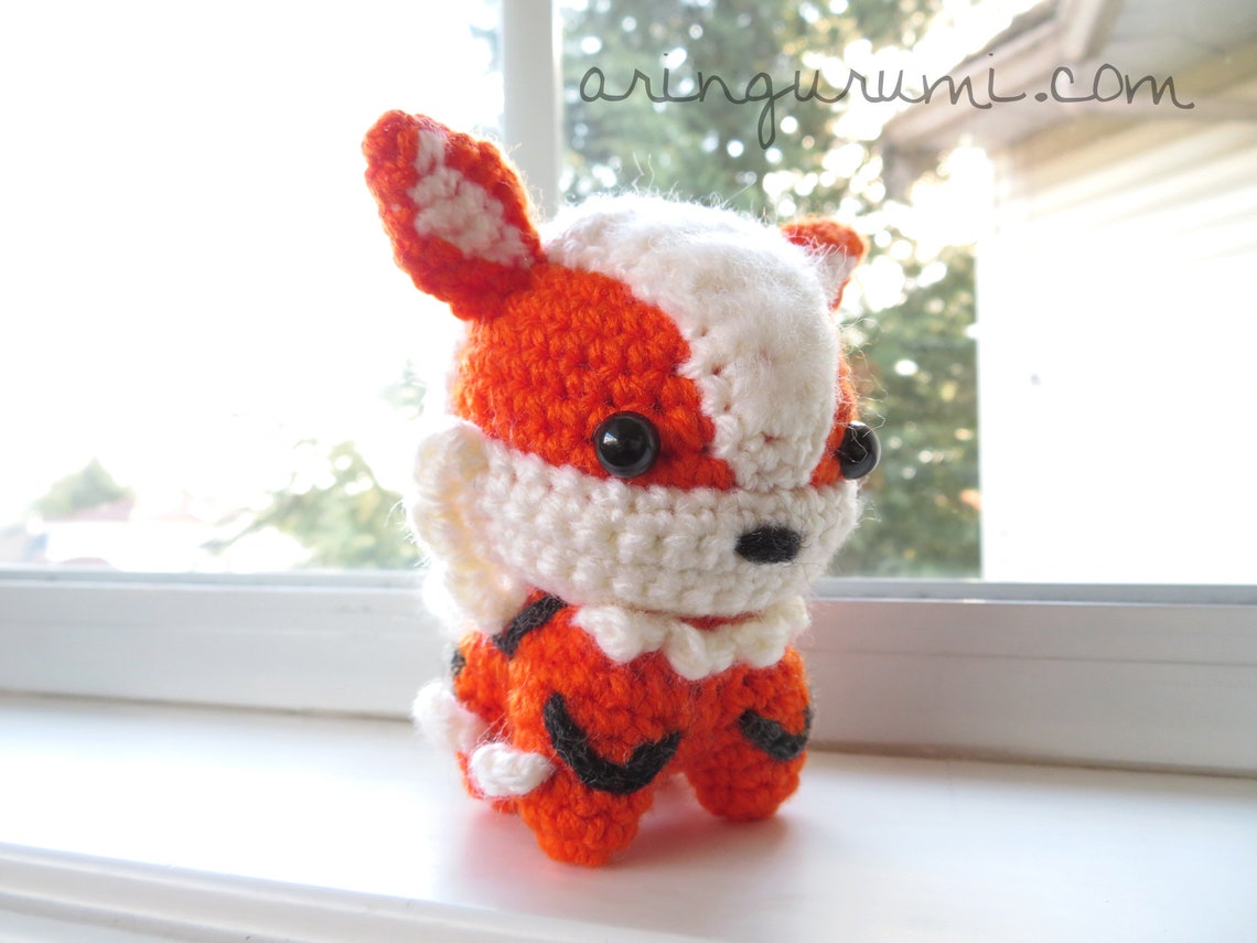 Growlithe Arcanine Amigurumi Crochet Plush Chibi Pokemon | Etsy
