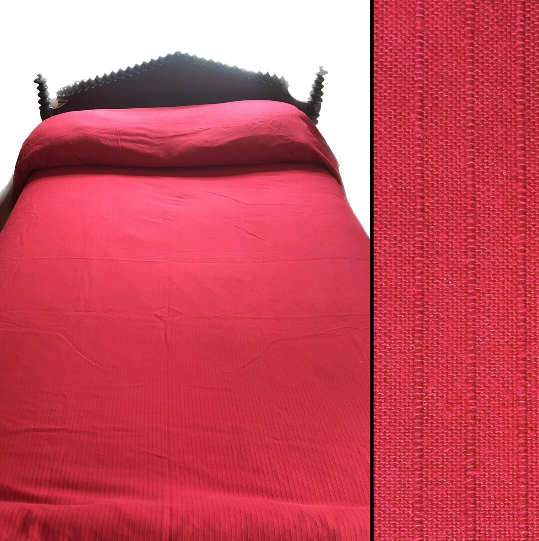 Toughcord Bedspread Sears Vintage Twin Size Bedding Bright Red Mid ...