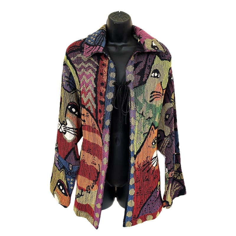 Cat Print Jacket - Etsy