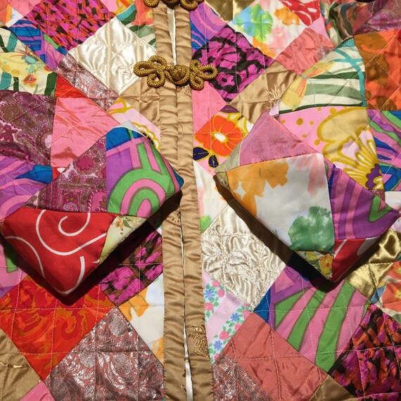 1970s Bohemian Patchwork Quilt Jacket - Vintage 60s 7… - Gem