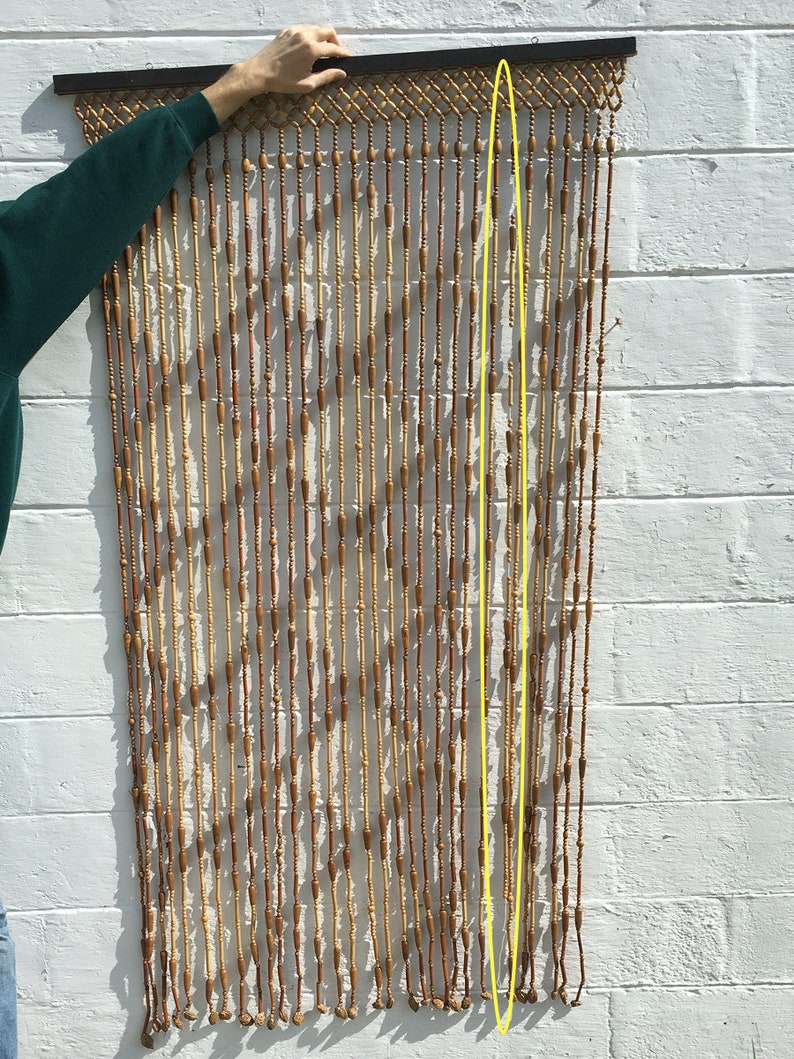 1970s Beaded Curtain Vintage Wood Door Beads Doorway / - Etsy