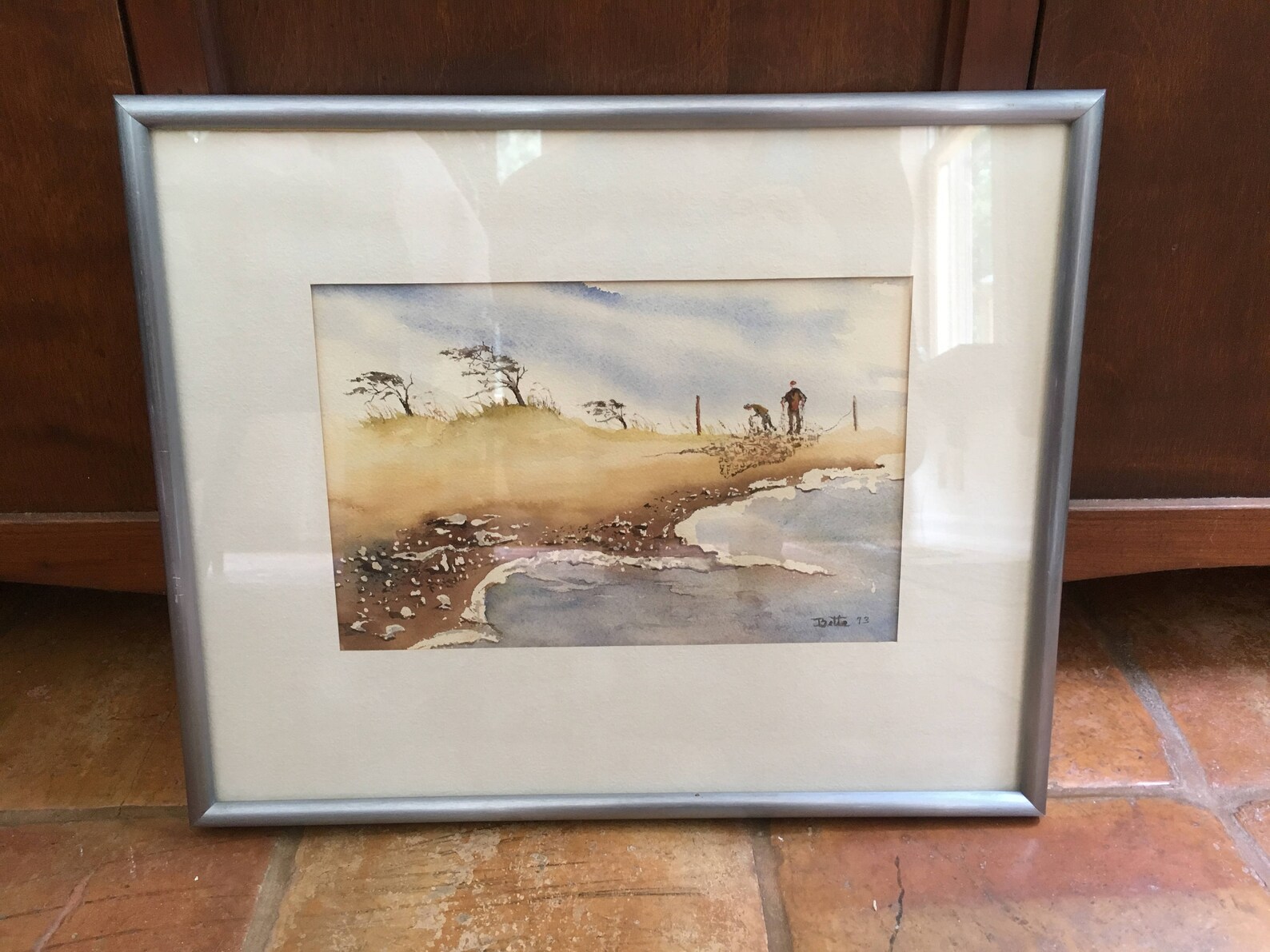 Vintage Original Watercolor Art - Artist Signed - Beach Scene W ...