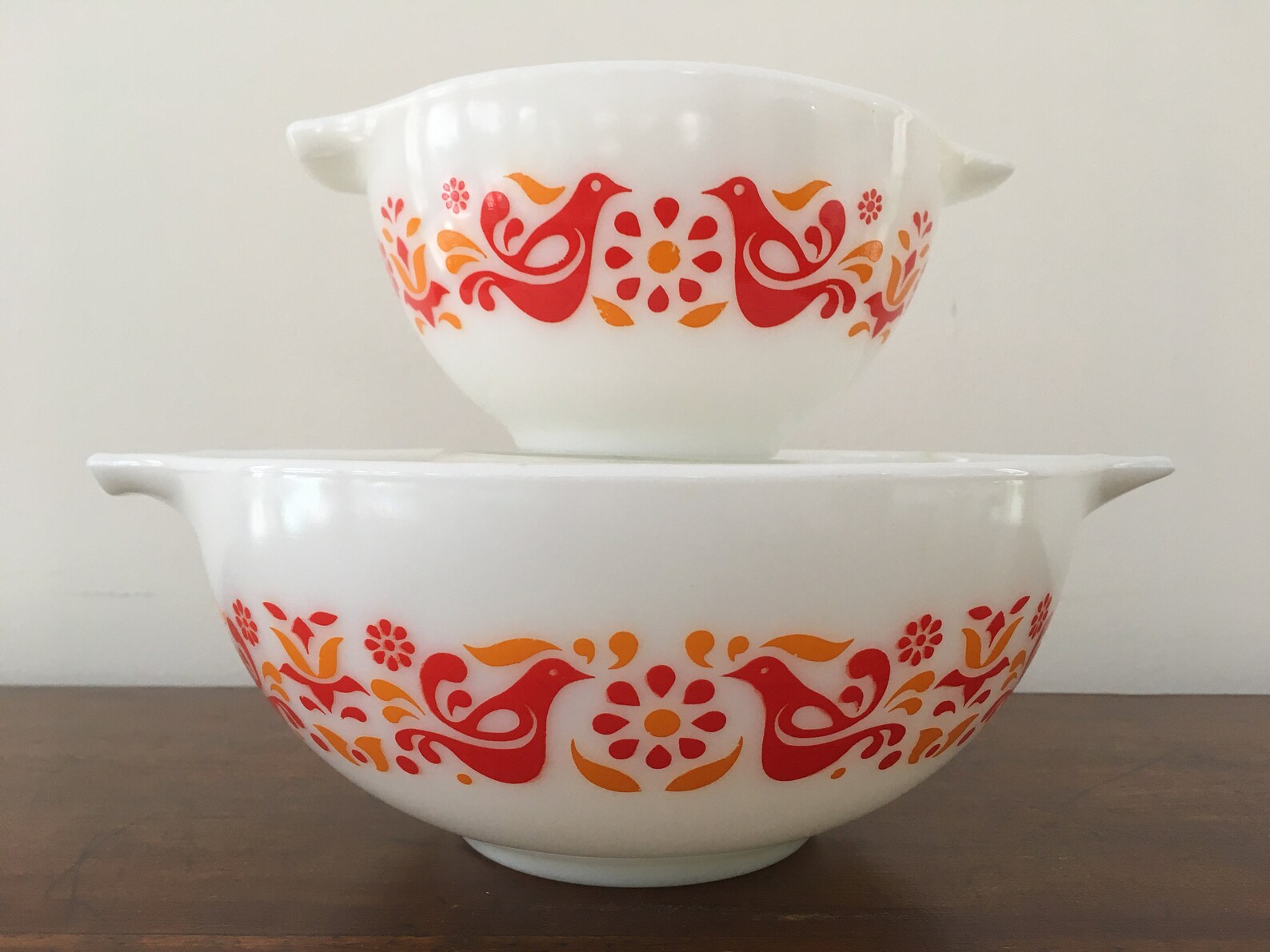 COMPLETE Set of 4 Vintage Pyrex Cinderella Bowls Friendship Birds ...