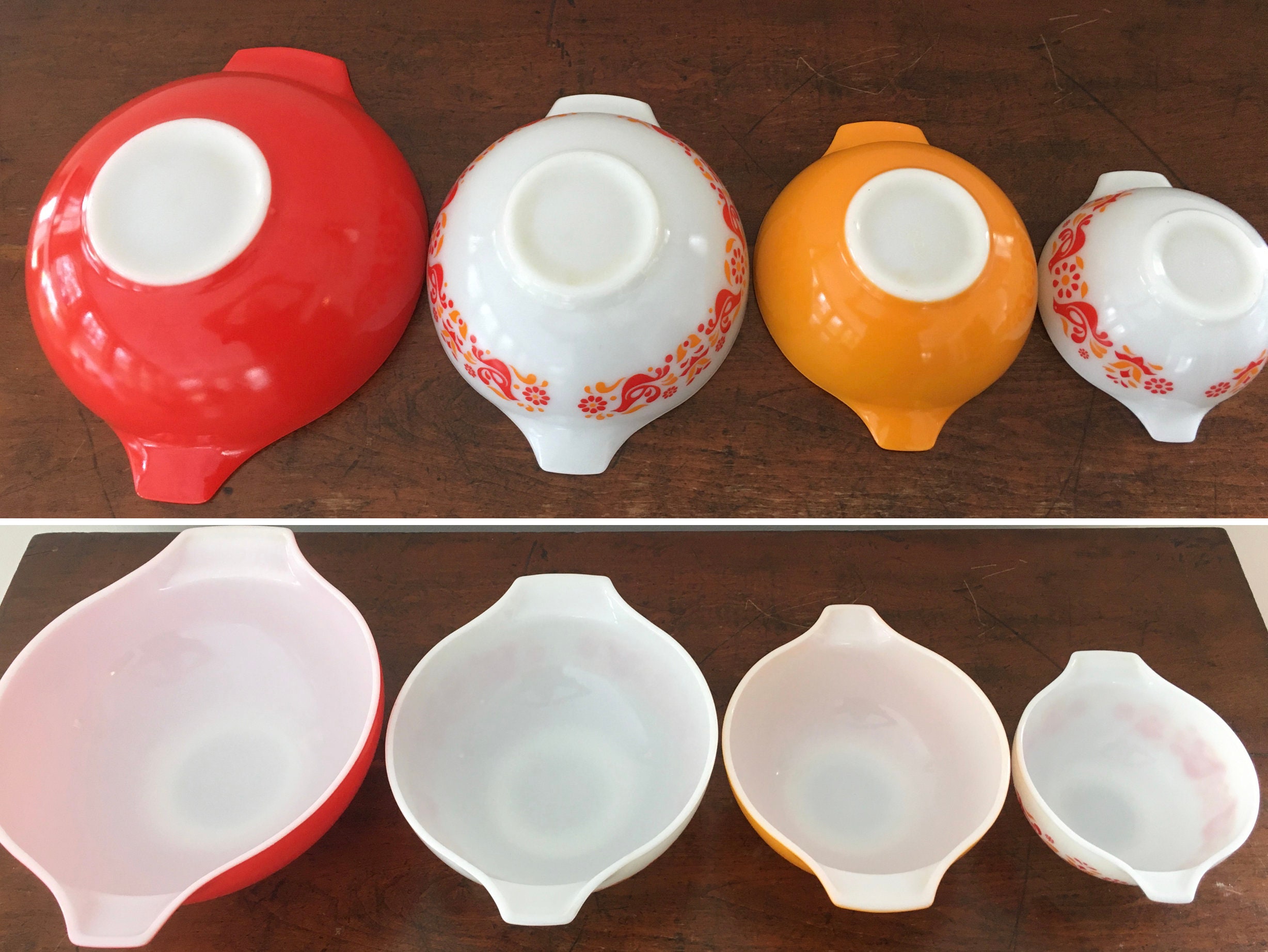 COMPLETE Set of 4 Vintage Pyrex Cinderella Bowls Friendship Birds ...