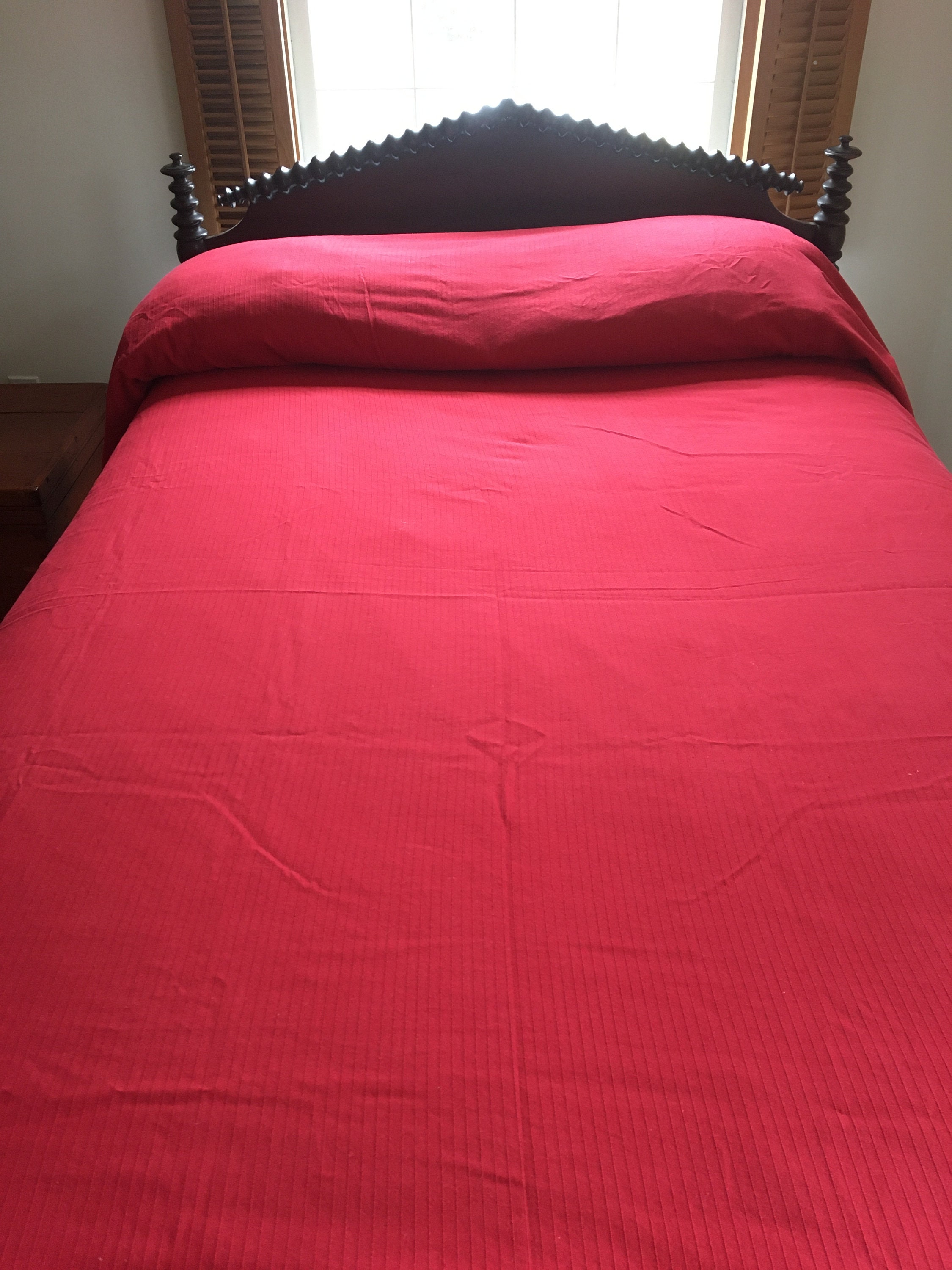 Toughcord Bedspread Sears Vintage Twin Size Bedding Bright Red Mid ...