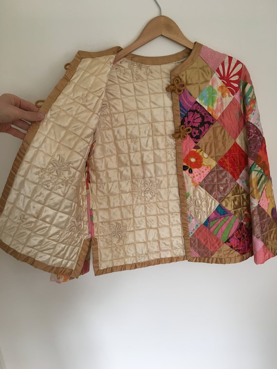 1970s Bohemian Patchwork Quilt Jacket - Vintage 60s 7… - Gem