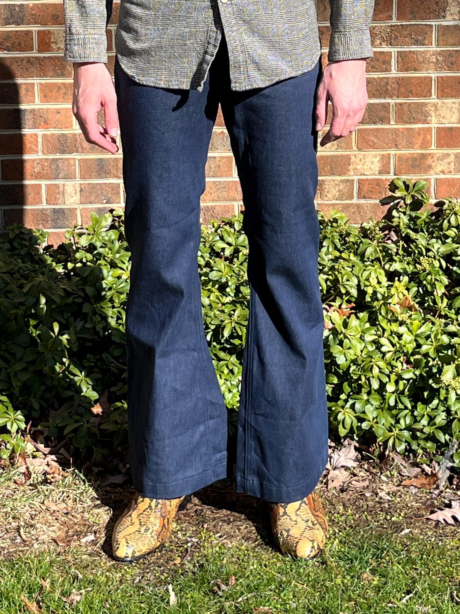 Vintage 70s 80s Seafarer Navy Bell Bottom Jeans – Men's High Waist ...
