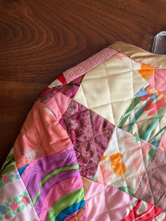 1970s Bohemian Patchwork Quilt Jacket - Vintage 60s 7… - Gem