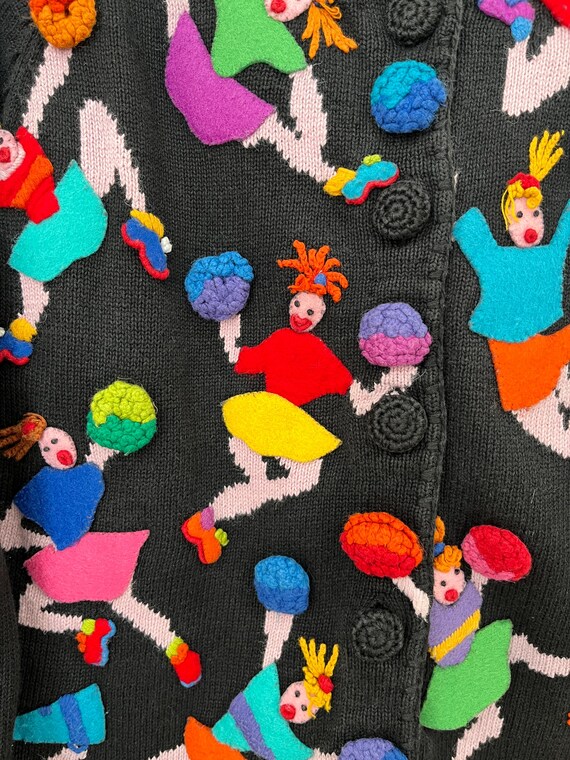 Vintage Michael Simon Cheerleading Pom Pom Cardigan S… - Gem