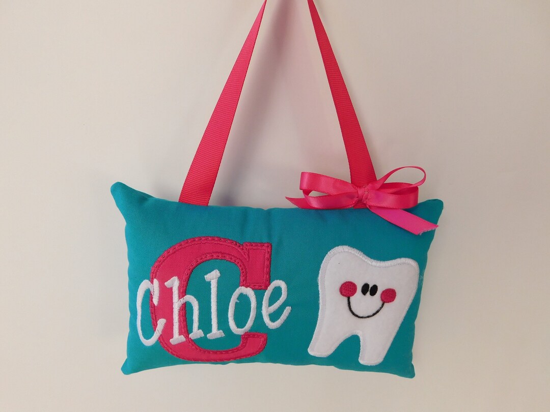 Dark Teal Pink Personalized Tooth Pillow - Etsy