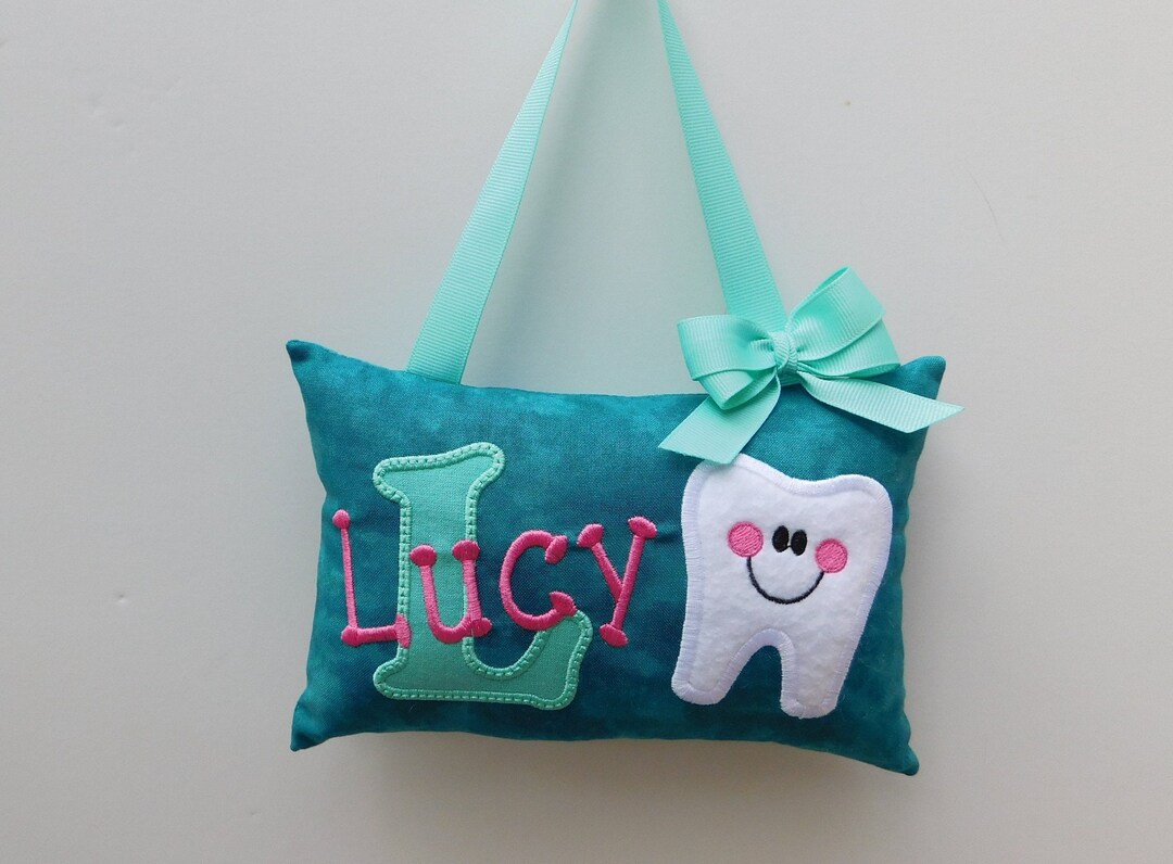Turquoise Personalized Girl Tooth Pillow - Etsy