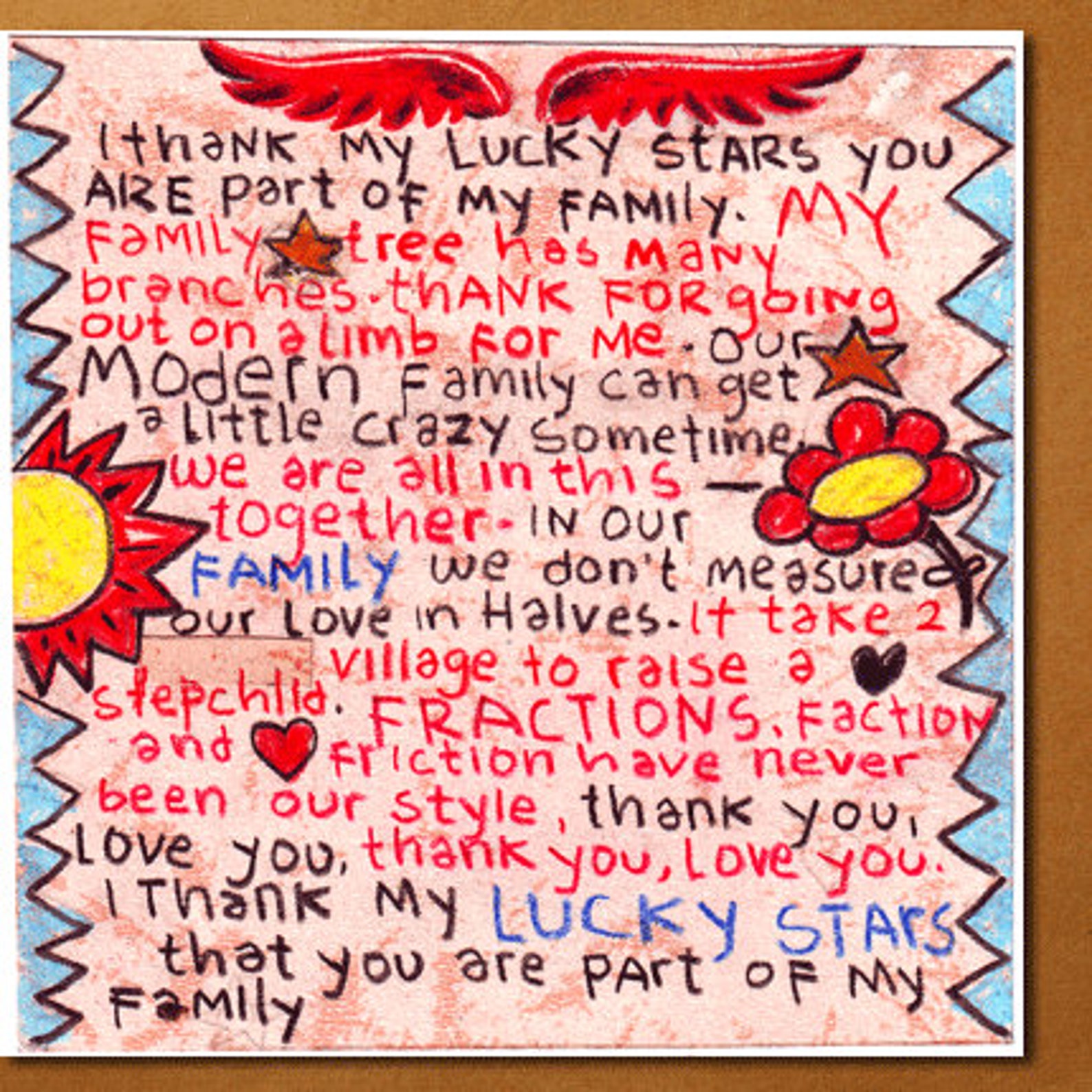 Our Family Greeting Card Great Card for Teenagers Blessed - Etsy