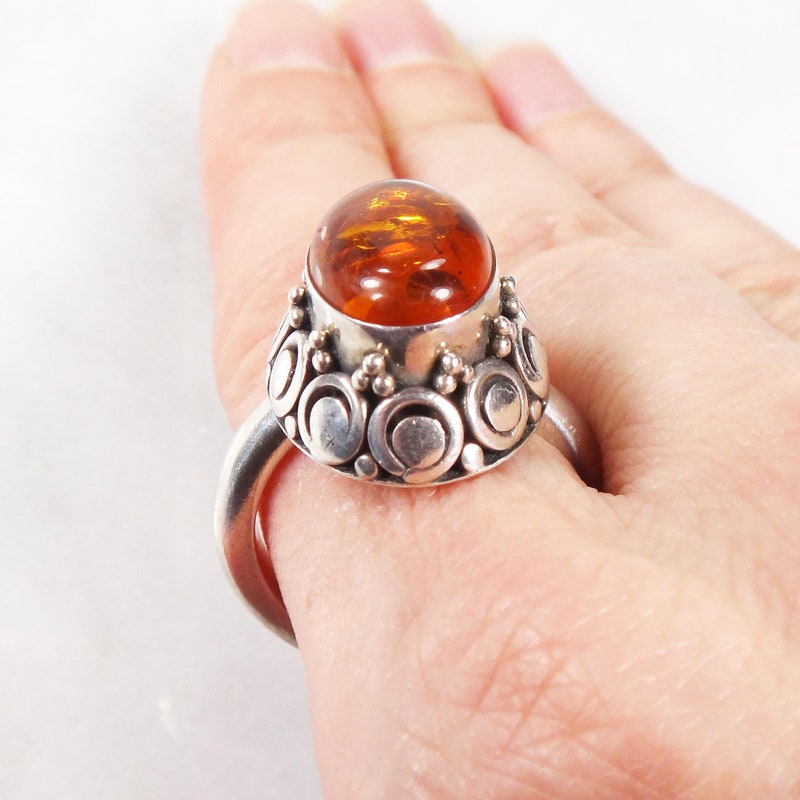 Vintage Amber Ring - Etsy