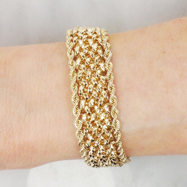 Wide Gold Bracelet - Etsy