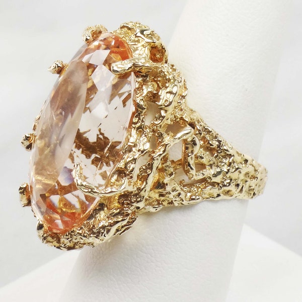 Large Citrine Ring - Etsy