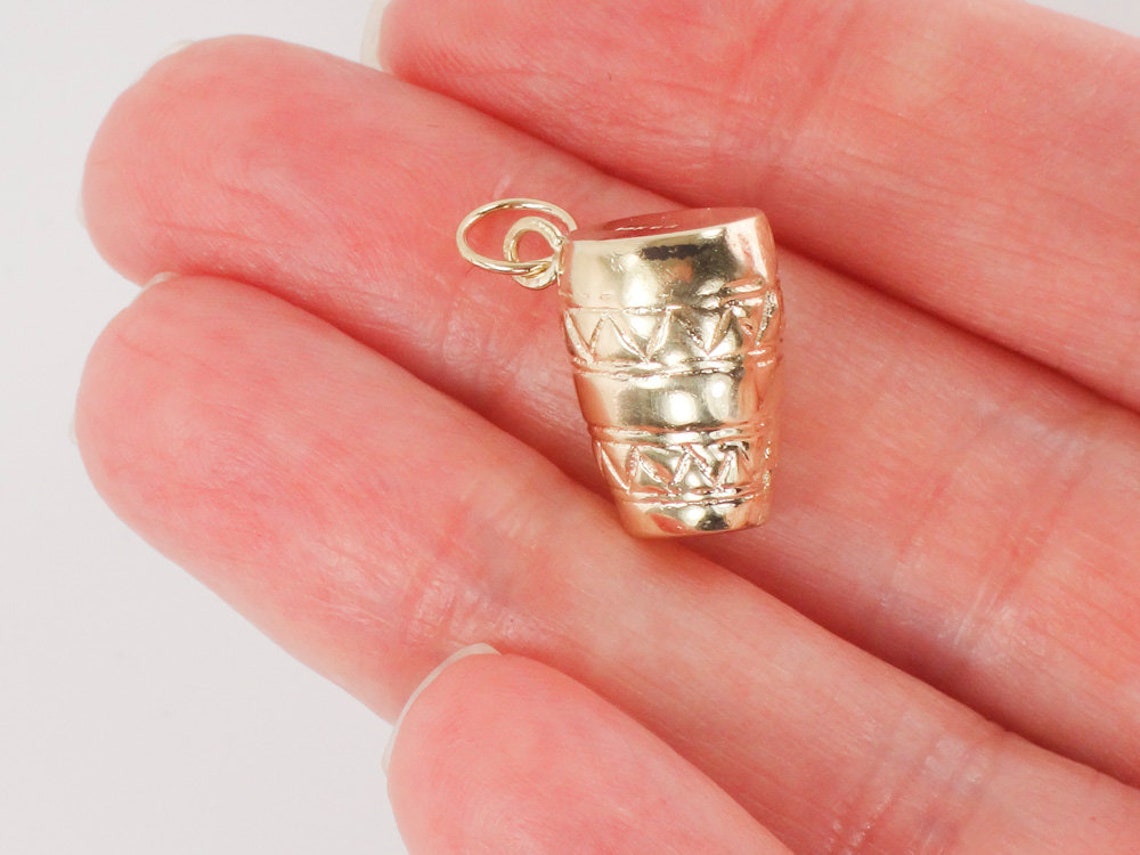 Vintage 14k Gold Bongo Drum Charm Yellow Gold Musical - Etsy