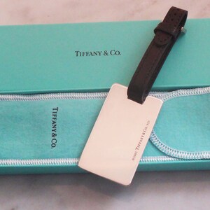 Vintage Tiffany Sterling Silver and Leather Luggage Tag | Etsy