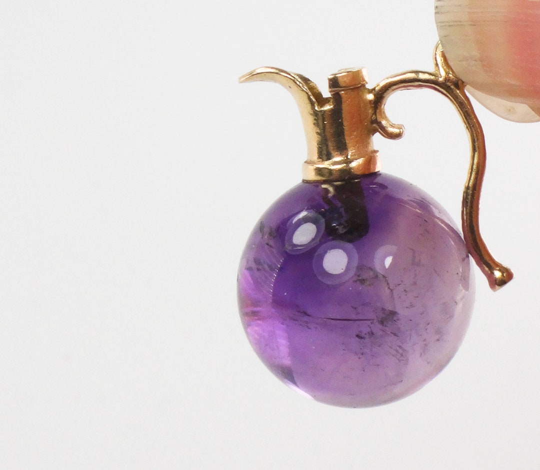 Vintage 14k Gold Amethyst Pitcher Pendant Charm - Etsy