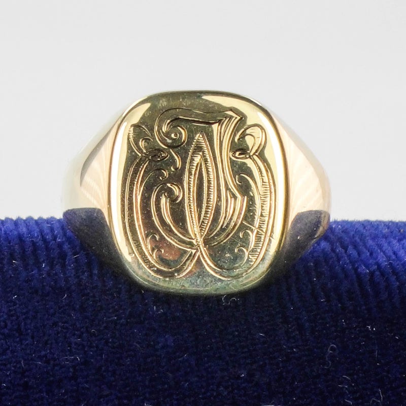 14k Gold Monogram - Etsy
