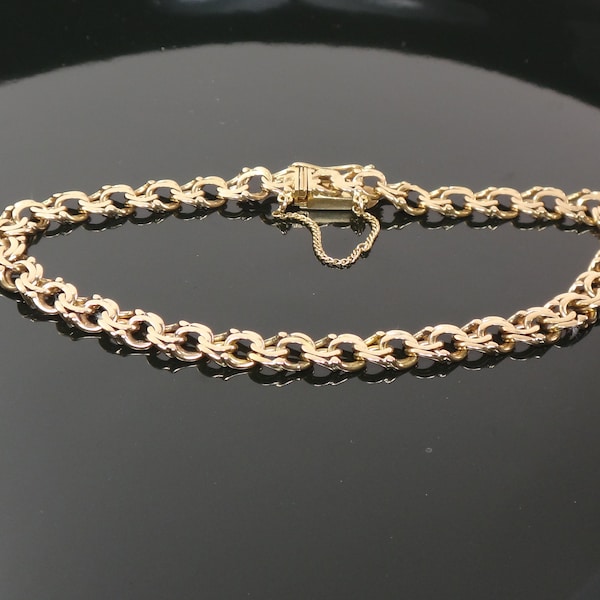 Double Link 18k Bracelet - Etsy