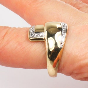 Vintage Michael Anthony Large 14k Two Tone Gold Bypass Style Ring Size ...