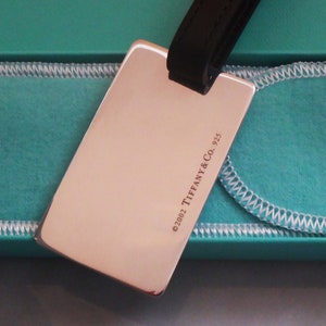 Vintage Tiffany Sterling Silver and Leather Luggage Tag | Etsy