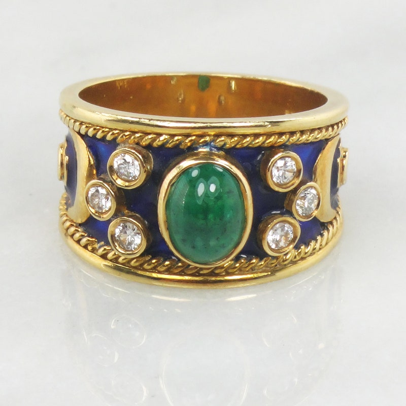 Enamel Band Ring - Etsy