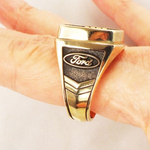 Vintage Ford Mens 10k Gold Onyx and Natural Diamond Ring Ford - Etsy