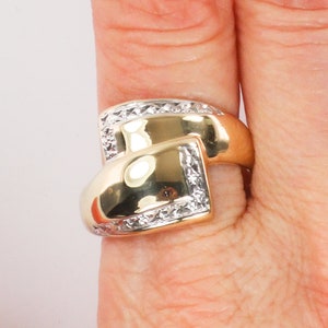 Vintage Michael Anthony Large 14k Two Tone Gold Bypass Style Ring Size ...