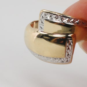 Vintage Michael Anthony Large 14k Two Tone Gold Bypass Style Ring Size ...