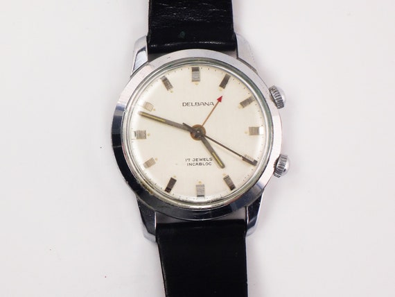 Vintage Delbana Stainless Steel Watch with Round Face… - Gem