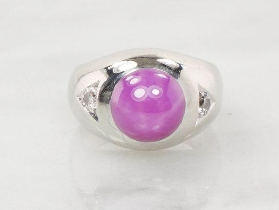 Buy Men's Created Star Ruby Ring Danson 10k White Gold Online In India ...