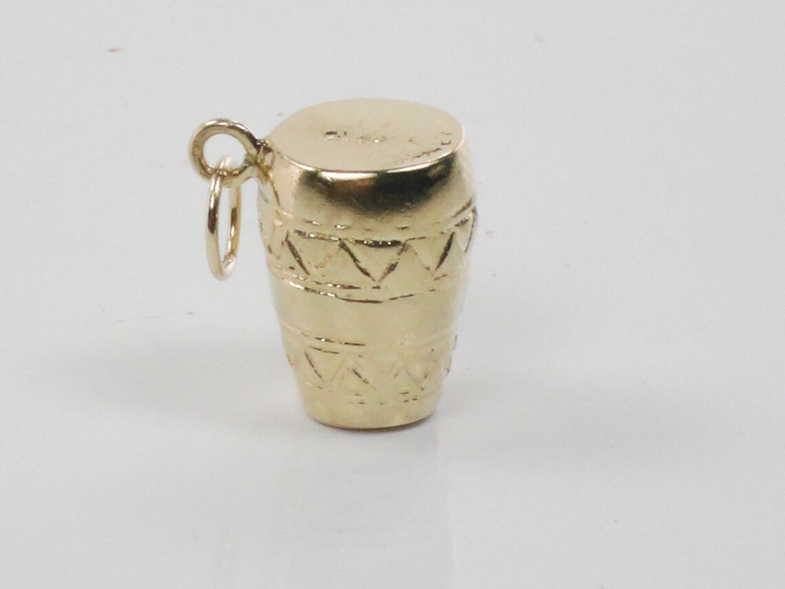 Vintage 14k Gold Bongo Drum Charm Yellow Gold Musical - Etsy