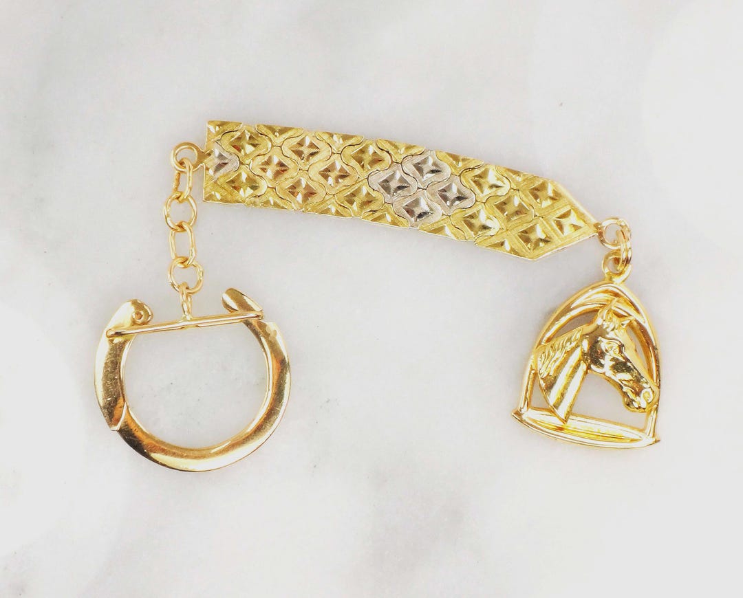 Vintage 18k Gold Horse Key Ring: Equestrian Fob Keychain - Etsy