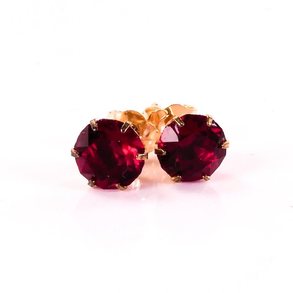 Ruby Earrings 14k - Etsy