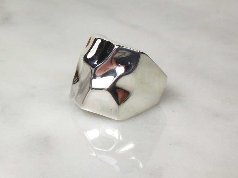 Vintage Silver Ring Wide Sterling Silver Band Heavy Sterling - Etsy