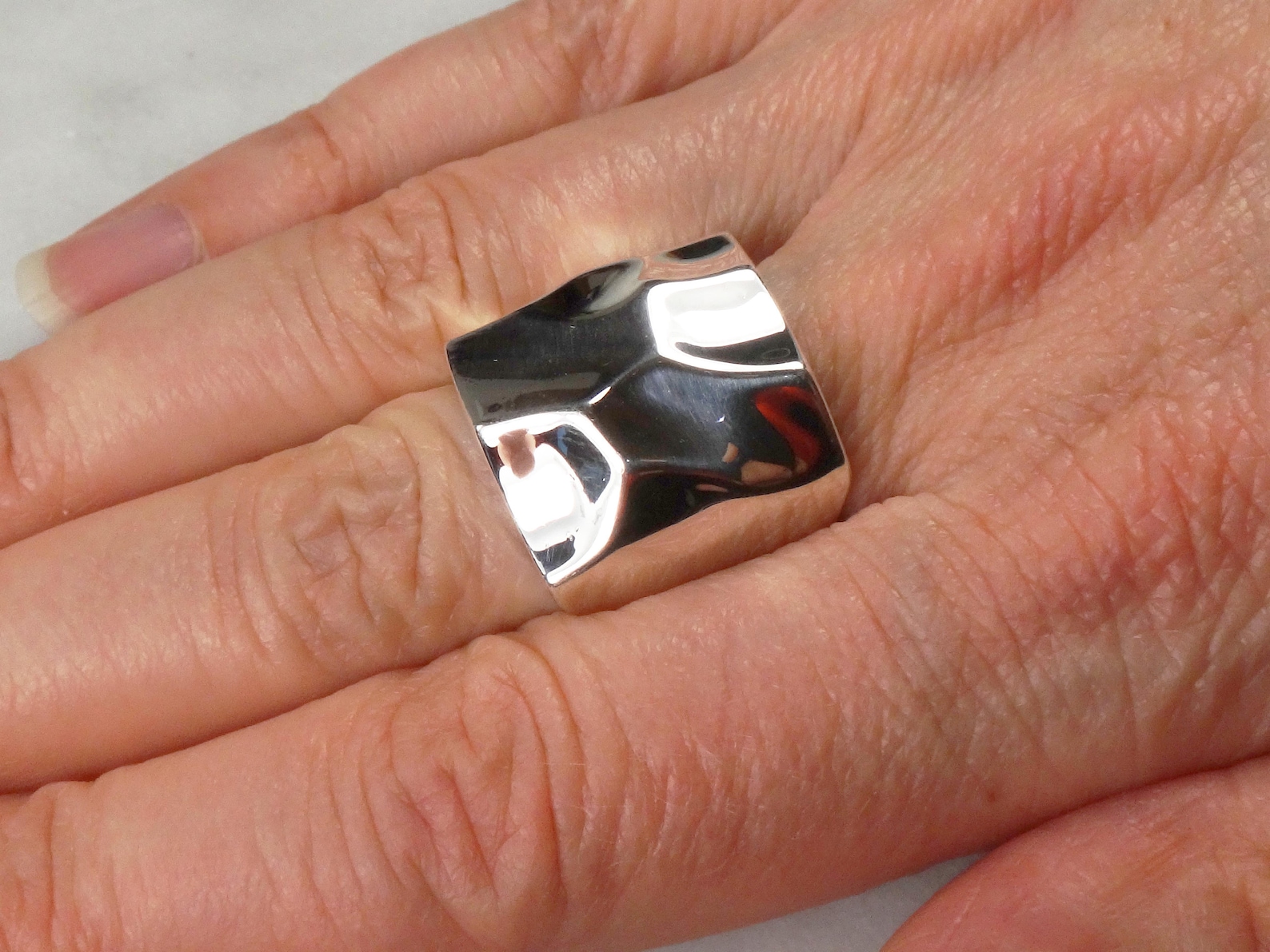 Vintage Silver Ring Wide Sterling Silver Band Heavy Sterling | Etsy